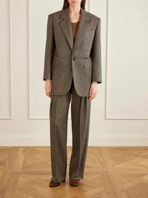 Saint Laurent Herringbone Wool And Silk-blend Blazer