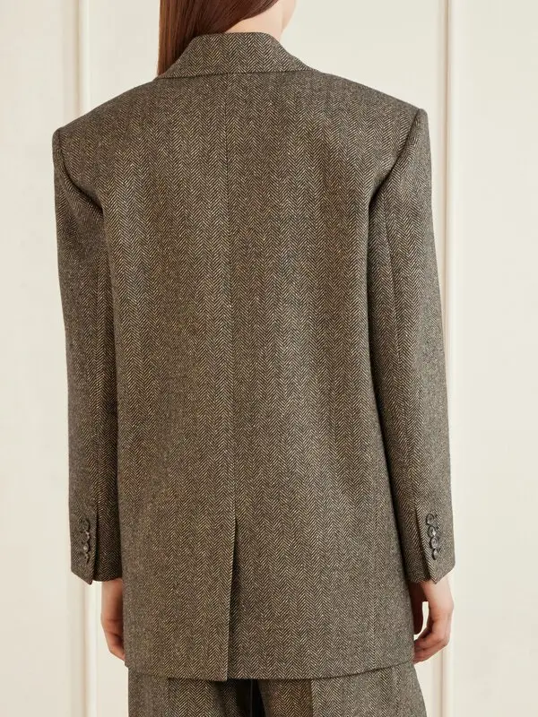 Saint Laurent Herringbone Wool And Silk-blend Blazer