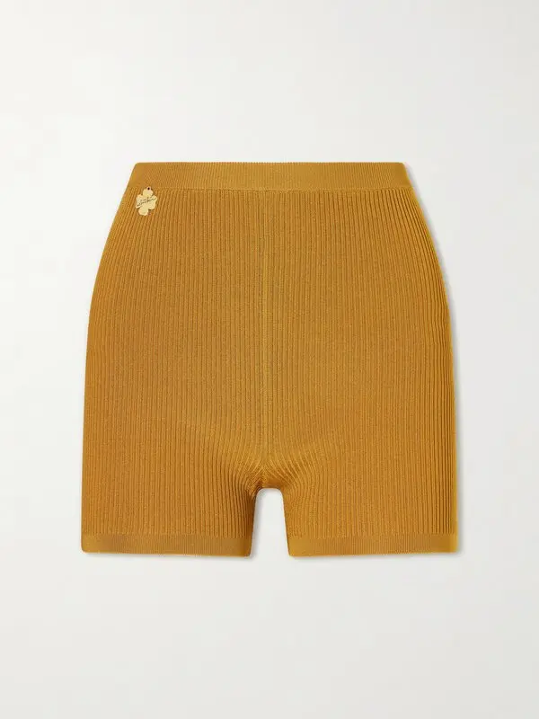 Saint Laurent Ribbed Stretch-jersey Logo Shorts