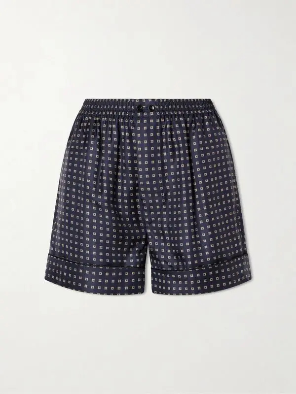 Saint Laurent Printed Silk-twill Shorts