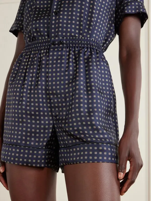 Saint Laurent Printed Silk-twill Shorts
