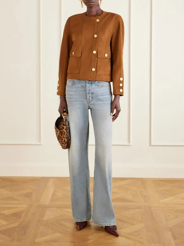 Saint Laurent Paneled Suede Jacket