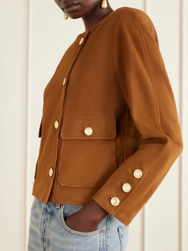 Saint Laurent Paneled Suede Jacket