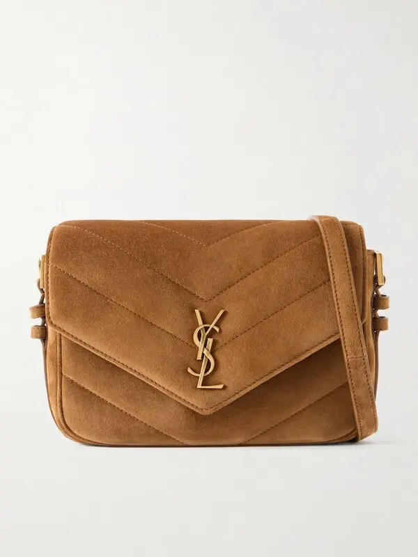 Saint Laurent Loulou Cassandre Suede Shoulder Bag