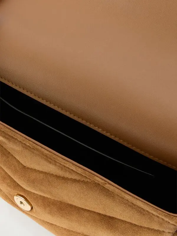 Saint Laurent Loulou Cassandre Suede Shoulder Bag