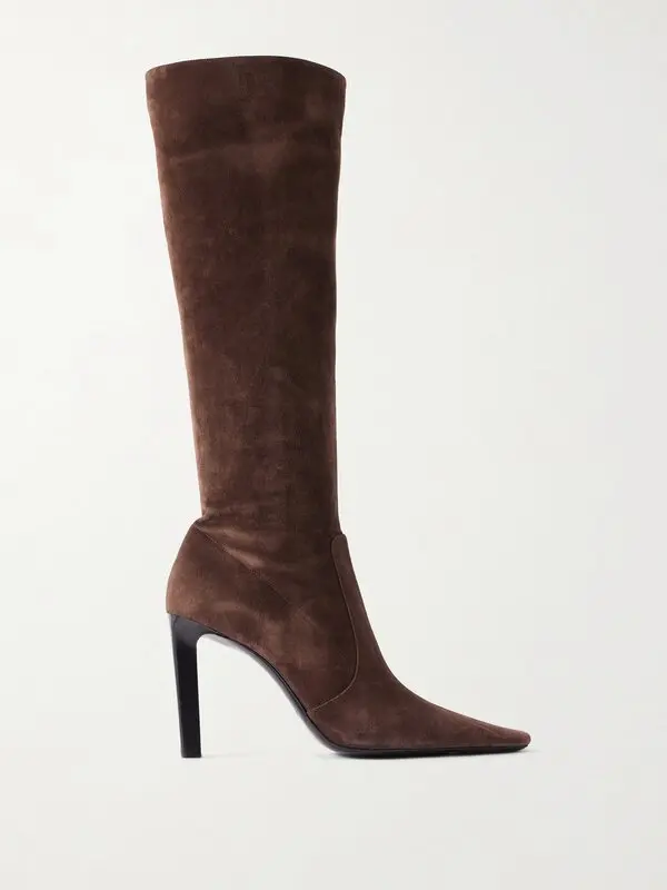 Saint Laurent Francoise 95 Suede Knee High Boots