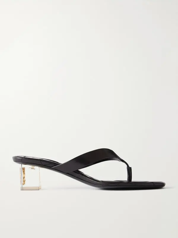 Saint Laurent Slip" Thong Mules With Cassandre Heel Detail