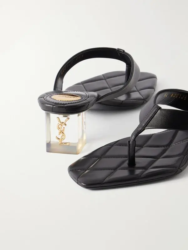 Saint Laurent Slip" Thong Mules With Cassandre Heel Detail