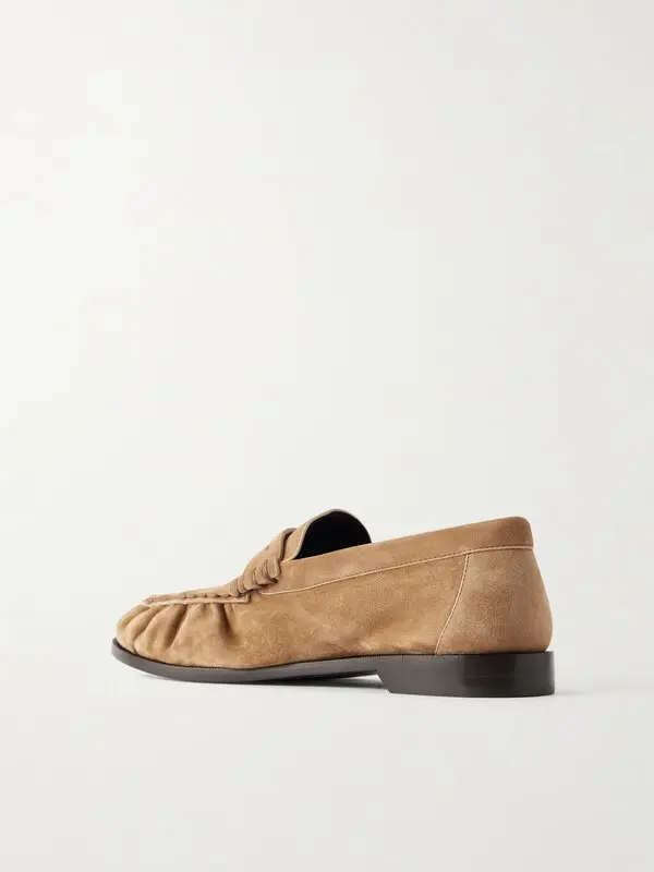 Saint Laurent Le Loafer Cassandre-embellished Suede Loafers