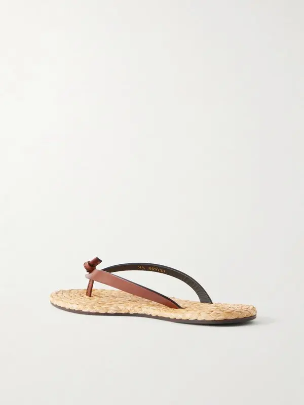 Saint Laurent Pool Knotted Leather Flip Flops