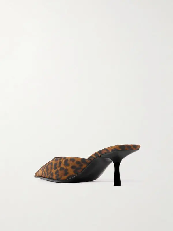 Saint Laurent Barbara Leopard-print Twill Point-toe Pumps