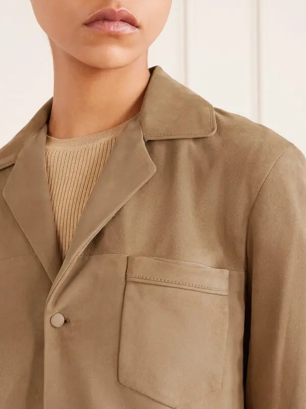 Saint Laurent Suede Pajama-inspired Shirt