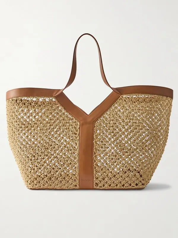 Saint Laurent Loulou Raffia Tote