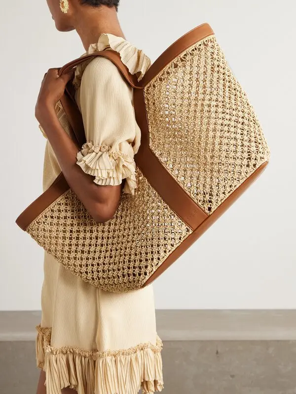 Saint Laurent Loulou Raffia Tote