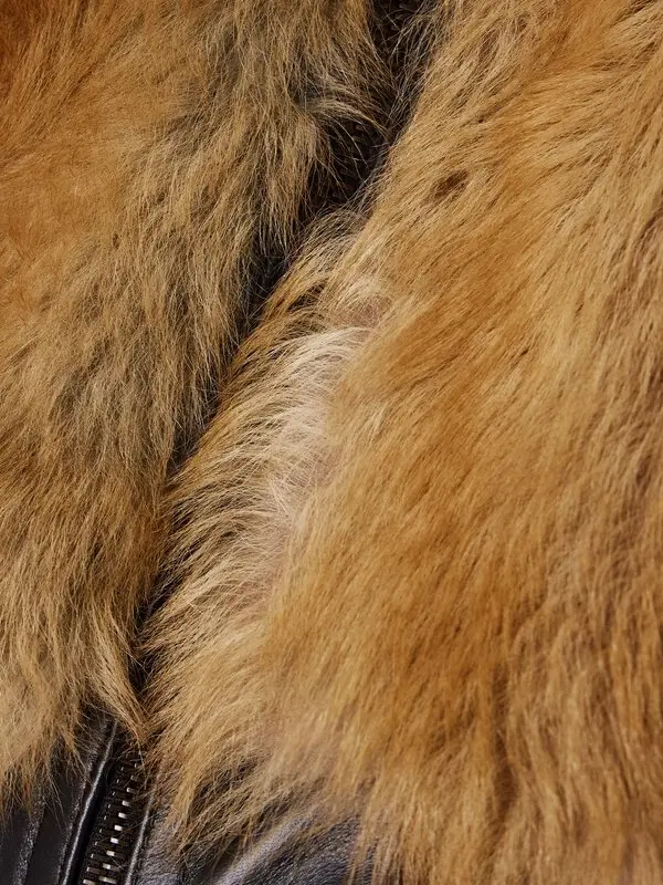 Saint Laurent Leather-trimmed Shearling Bomber Jacket