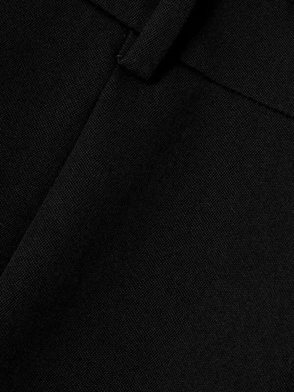 Saint Laurent Pleated Grain De Poudre Wool Straight-leg Trousers