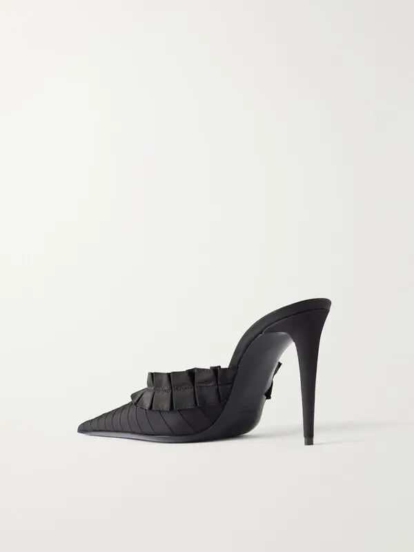 Saint Laurent Madeleine 95 Taffeta Pumps With Ruffle Detail