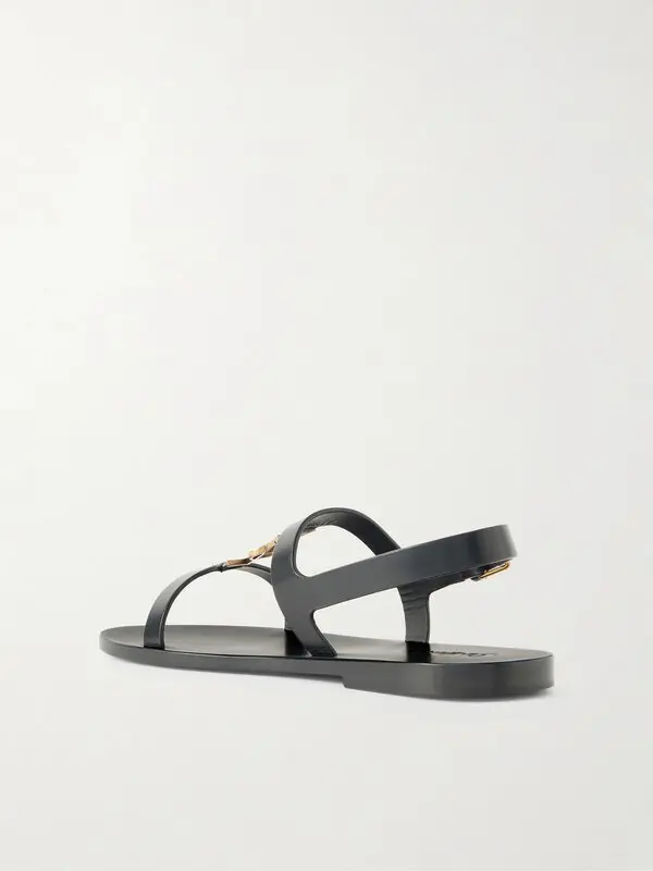 Saint Laurent Cassandra Embellished Leather Sandals