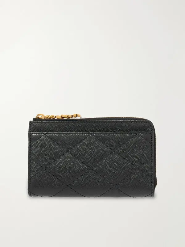 Saint Laurent Quilted Textured-leather Wallet