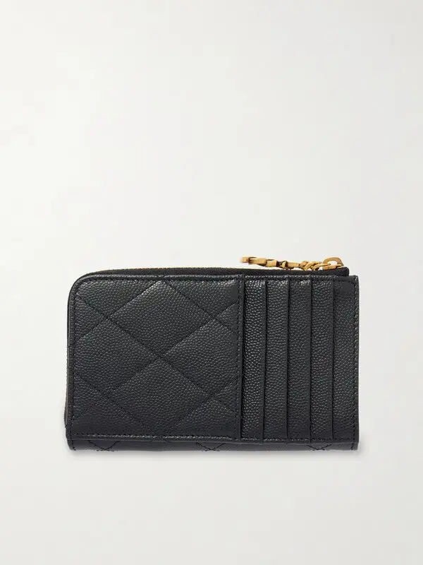 Saint Laurent Quilted Textured-leather Wallet