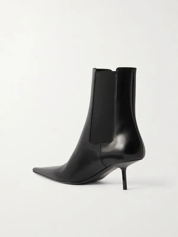 Saint Laurent Victoire Leather Ankle Boots