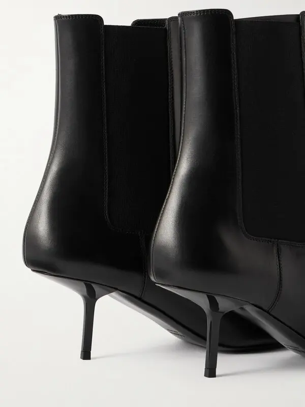 Saint Laurent Victoire Leather Ankle Boots