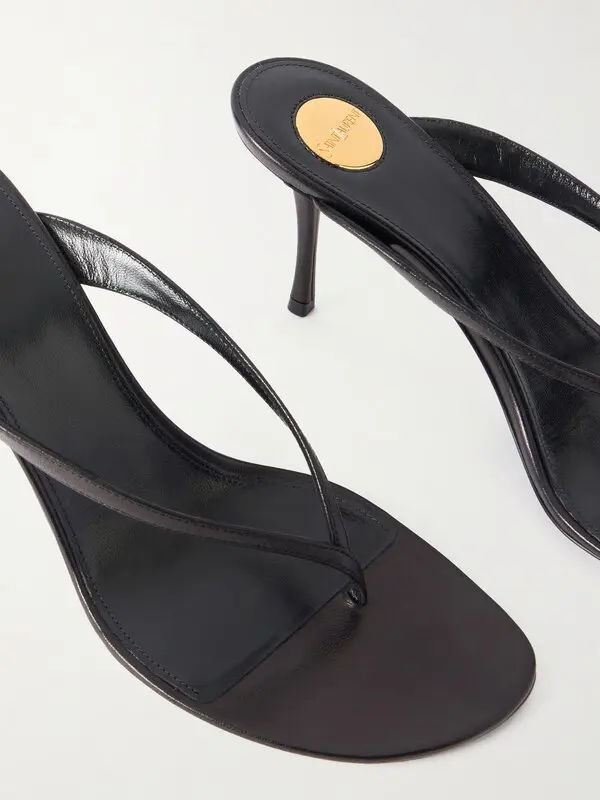 Saint Laurent Sue Embellished Leather Stiletto Sandals