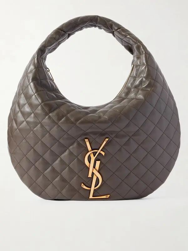 Saint Laurent Icare Matelassé Leather Tote - Gray