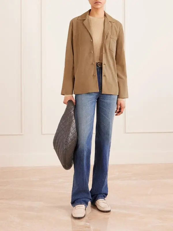 Saint Laurent Icare Matelassé Leather Tote - Gray