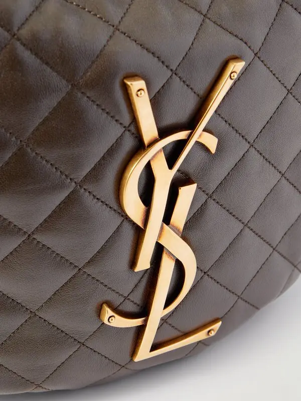 Saint Laurent Icare Matelassé Leather Tote - Gray