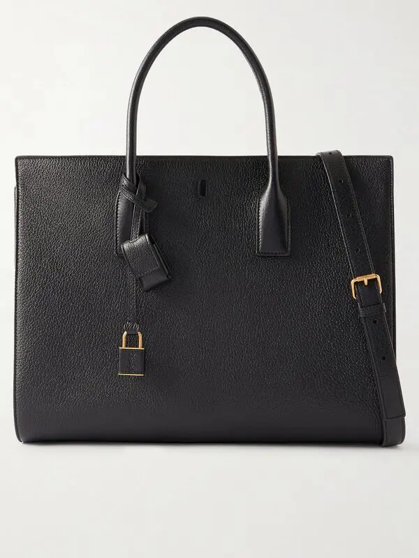 Saint Laurent Sac De Jour Large Textured-leather Shoulder Bag - Black