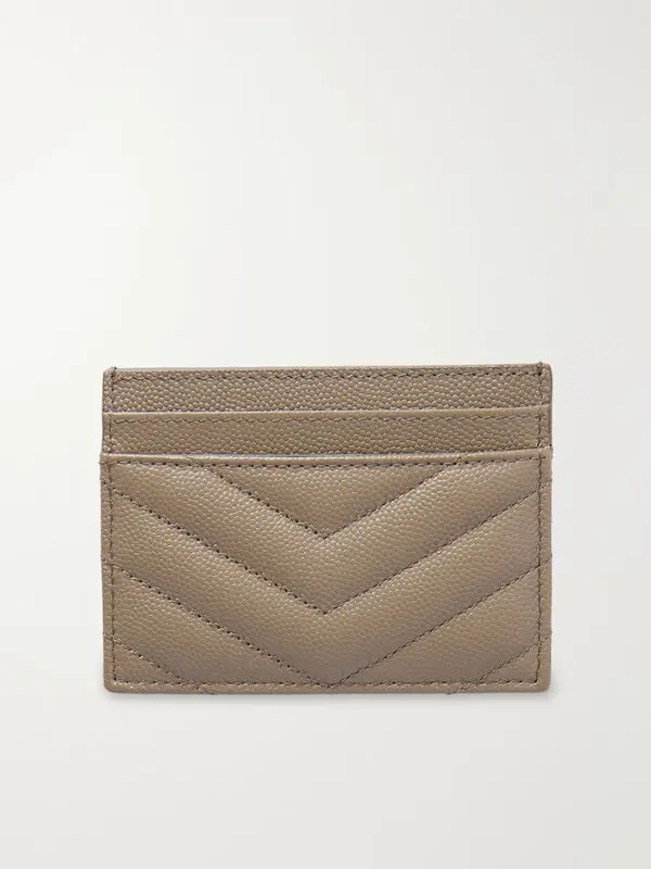 Saint Laurent Cassandre Matelassé Textured-leather Cardholder