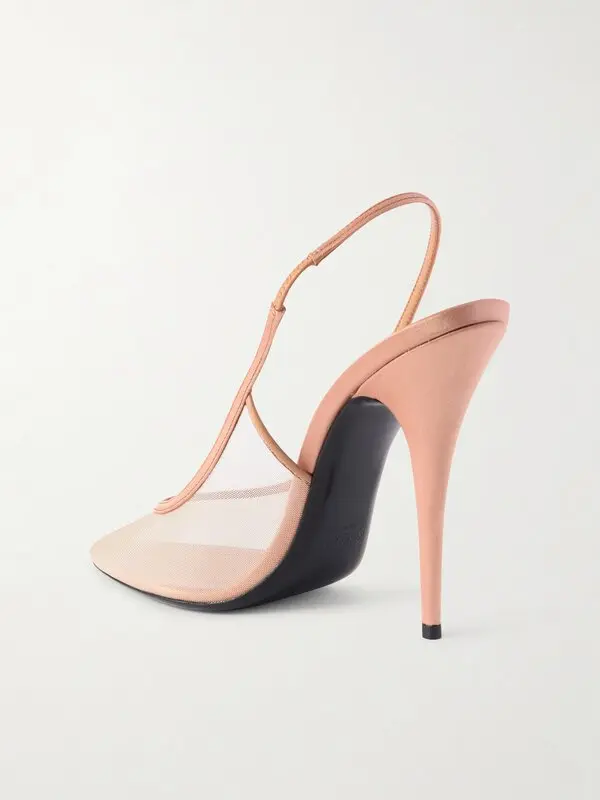 Saint Laurent Anita Mesh Slingback Pumps