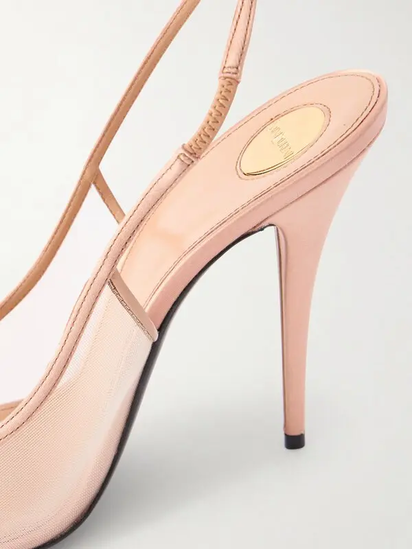 Saint Laurent Anita Mesh Slingback Pumps