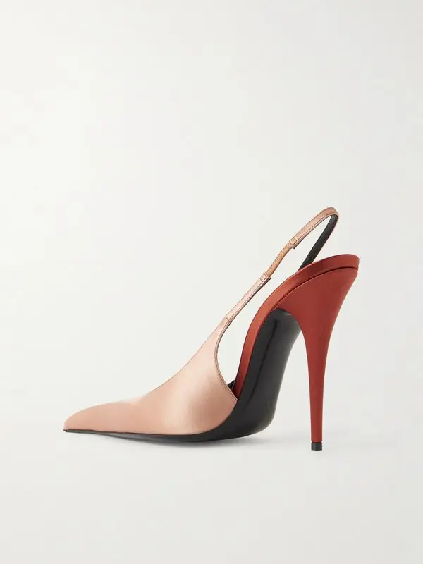 Saint Laurent Deroche Satin Slingback Pumps