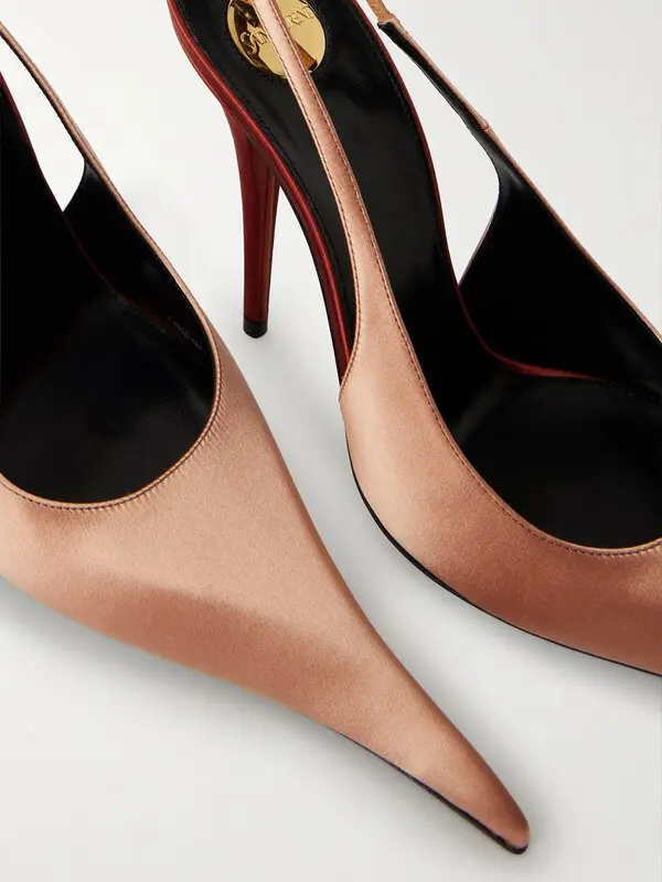 Saint Laurent Deroche Satin Slingback Pumps