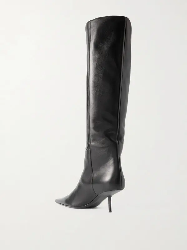 Saint Laurent Victoire Leather Knee Boots