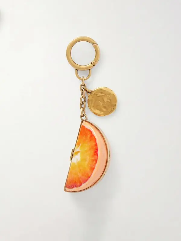 Saint Laurent Slice Bag Charm - Orange