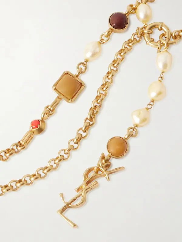Saint Laurent Cassandre Chain And Resin Belt