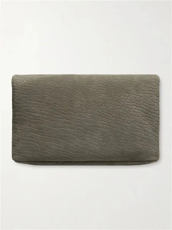 Saint Laurent Cassandre Large Textured-nubuck Clutch