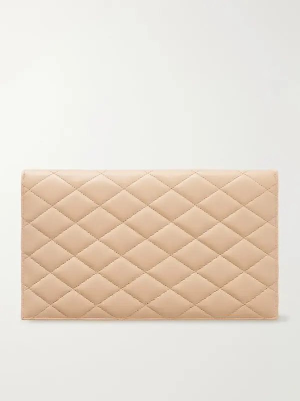 Saint Laurent Paris Matelassé Leather Pouch