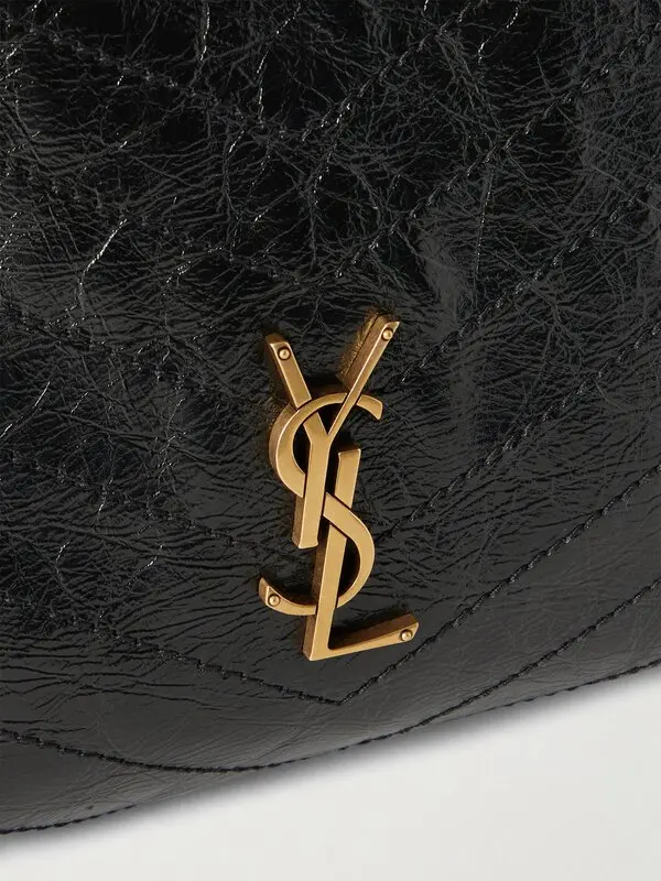 Saint Laurent Niki Small Crinkled-leather Tote - Black