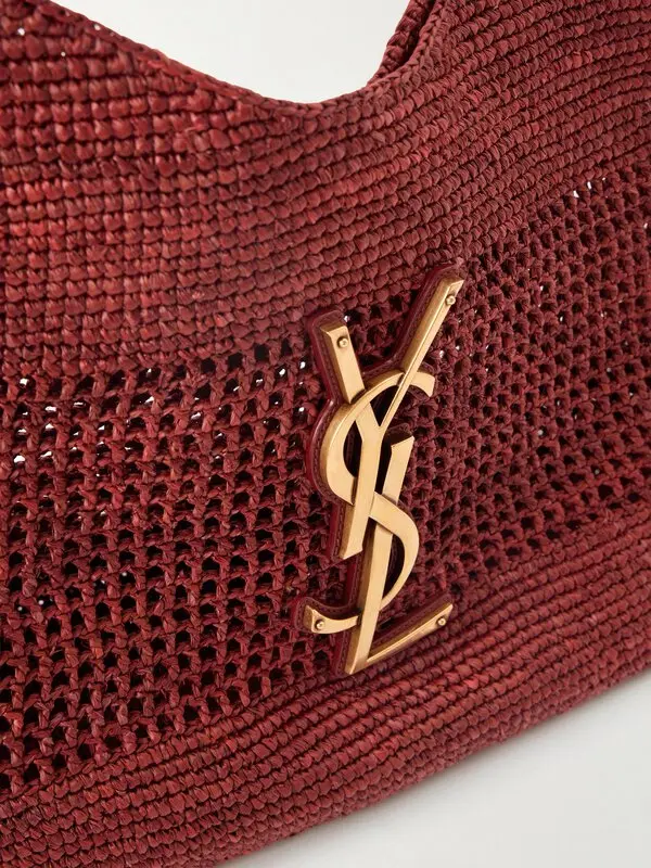 Saint Laurent Icare Maxi Leather-trimmed Raffia Tote