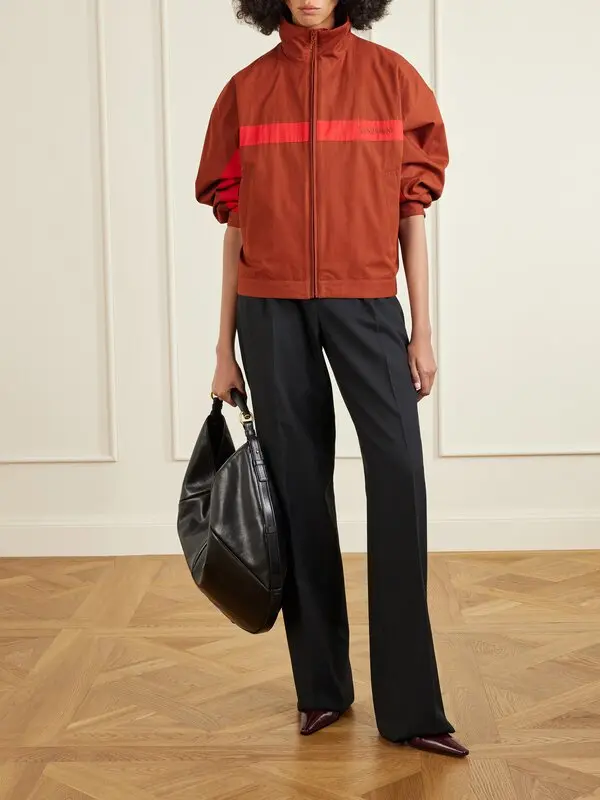 Saint Laurent Mombasa Paneled Leather Shoulder Bag - Black