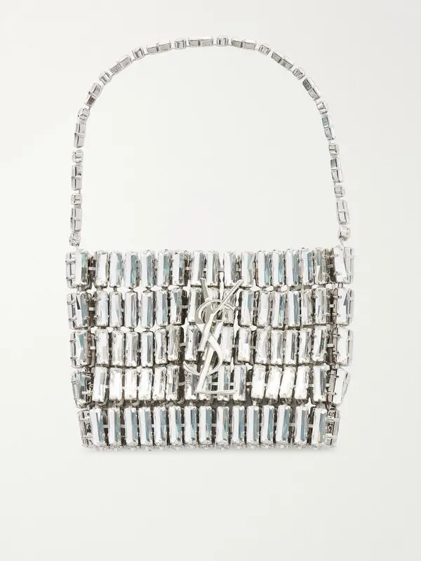 Saint Laurent Micro Crystal-embellished Chainmail Shoulder Bag