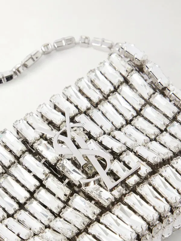 Saint Laurent Micro Crystal-embellished Chainmail Shoulder Bag