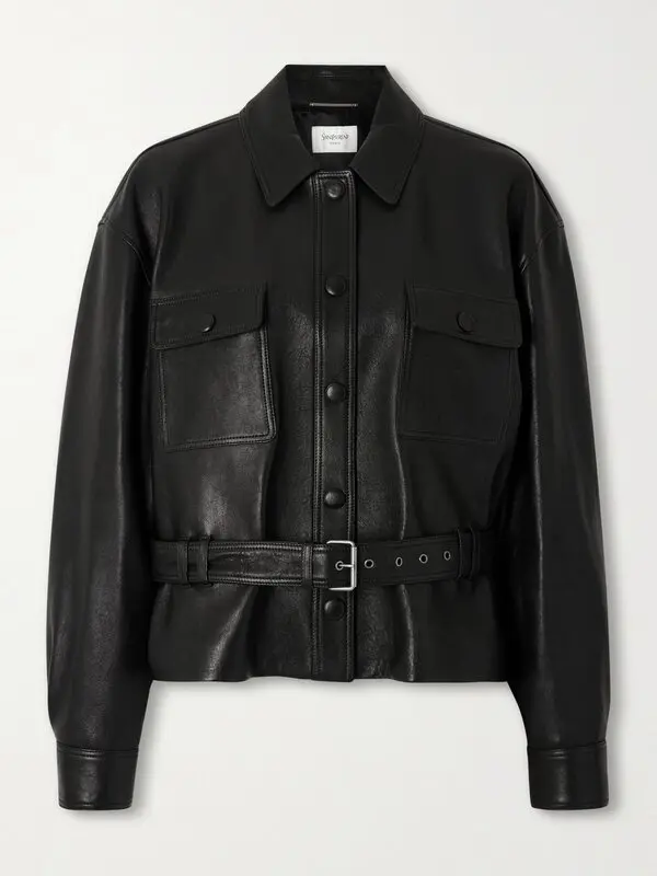 Saint Laurent Belted Leather Jacket