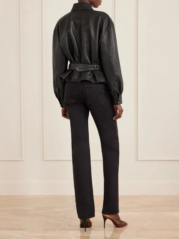 Saint Laurent Belted Leather Jacket