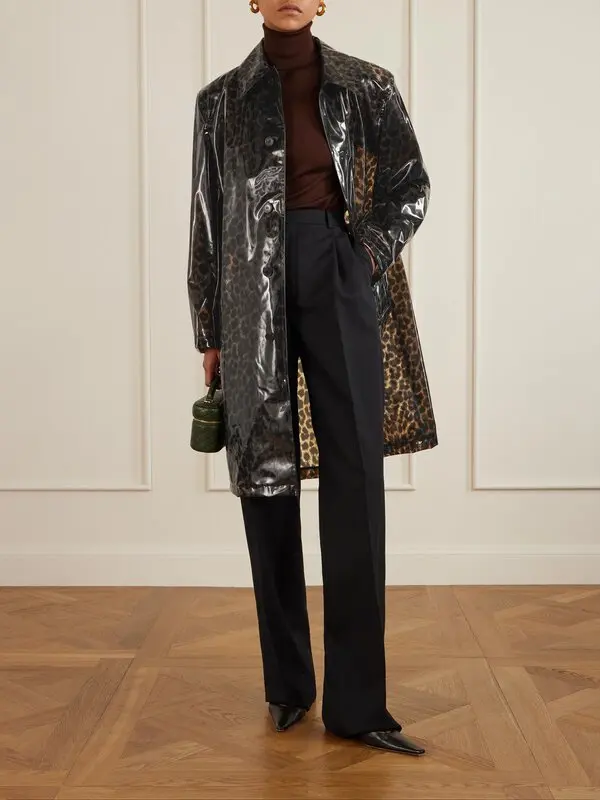Saint Laurent Leopard-print Vinyl Coat