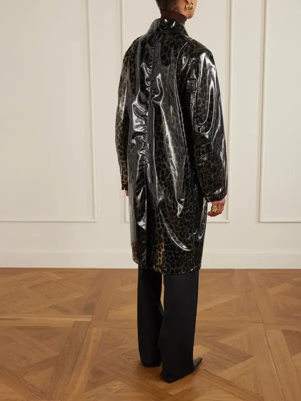 Saint Laurent Leopard-print Vinyl Coat